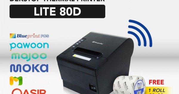 Blueprint Lite 80D Thermal Receipt Printer Kasir POS Bluetooth USB RJ11 ...